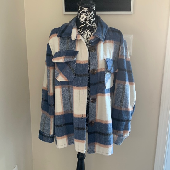 jason maxwell | Jackets & Coats | Jason Maxwell Blue Shacket | Poshmark